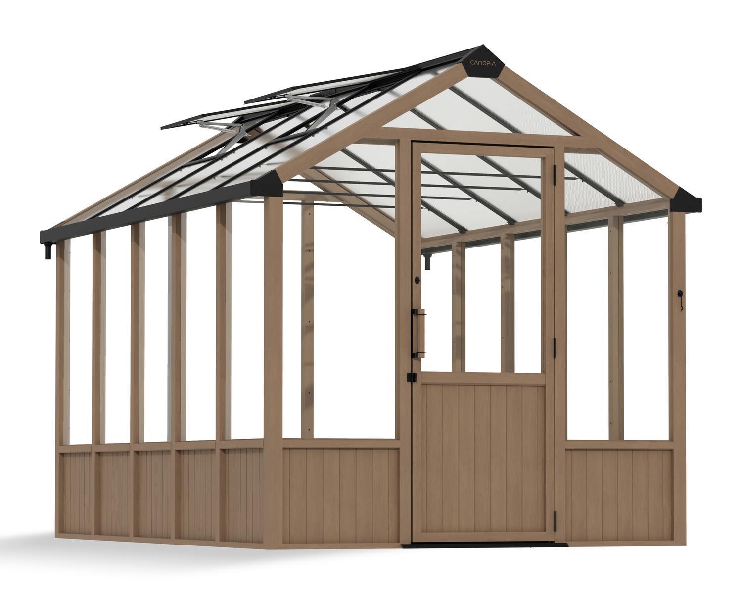 Natura 8 ft. x 12 ft. Wood Greenhouse Kit - Canopia UK