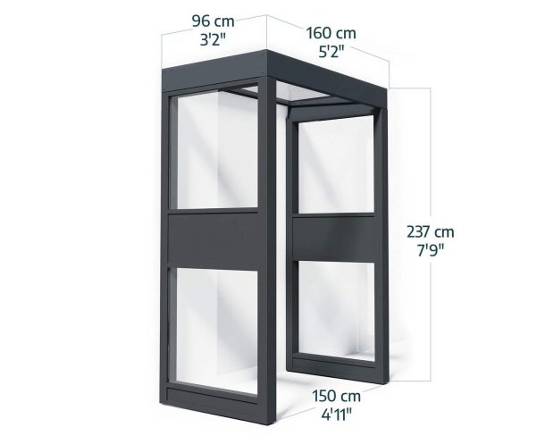 Sophia 3 ft. x 5 ft. 2 Side Wall Door Awning Kit | Canopia by Palram